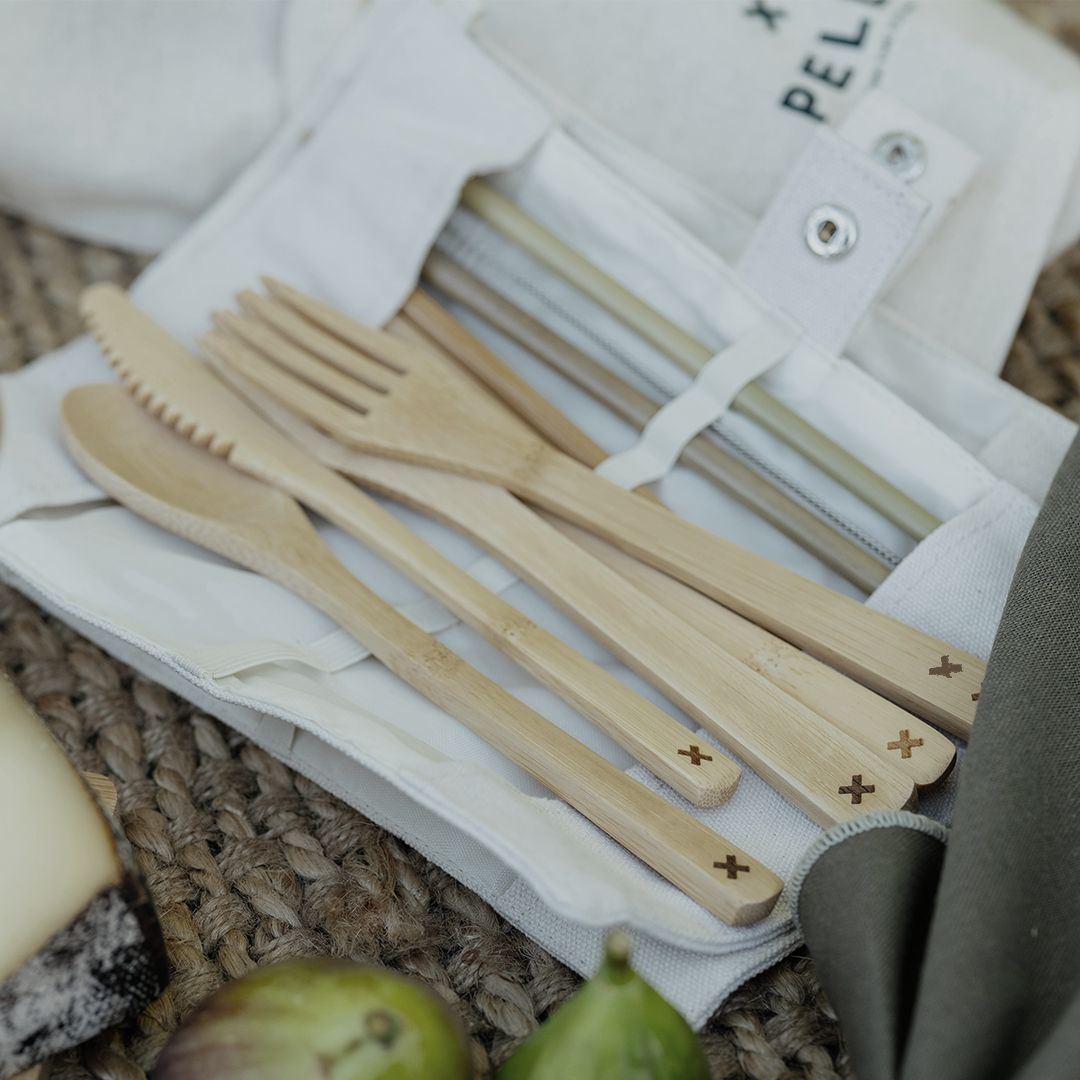 Reusable Bamboo Cutlery Set | Eco Bamboo Cutlery - Pelli Bags